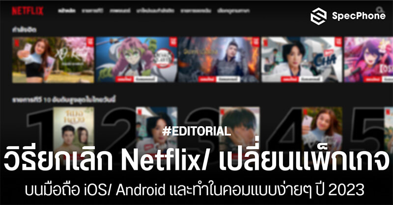 วิธียกเลิก Netflix/เปลี่ยนแพ็กเกจ Netflix บนมือถือ iOS/ Android ในคอม ปี 2023