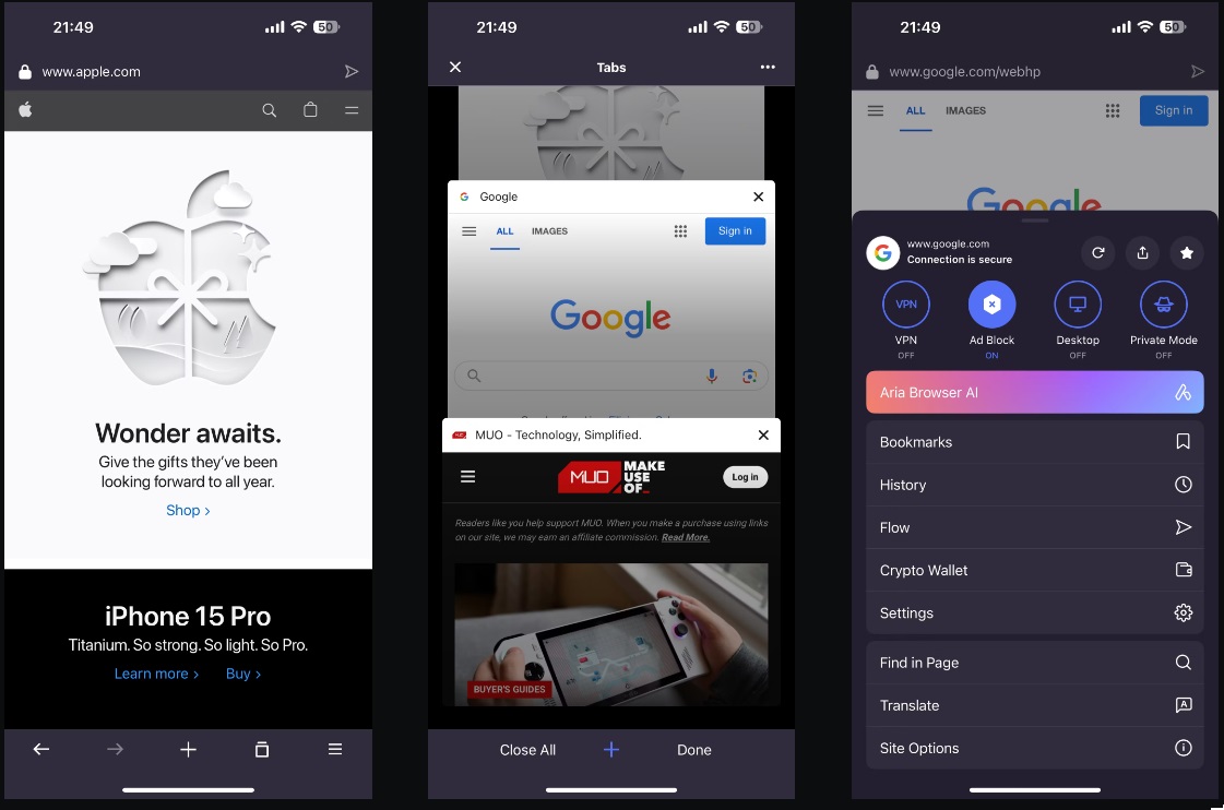 8 Web Browser สุดเจ๋งบนสำหรับใช้งานบน iPhone